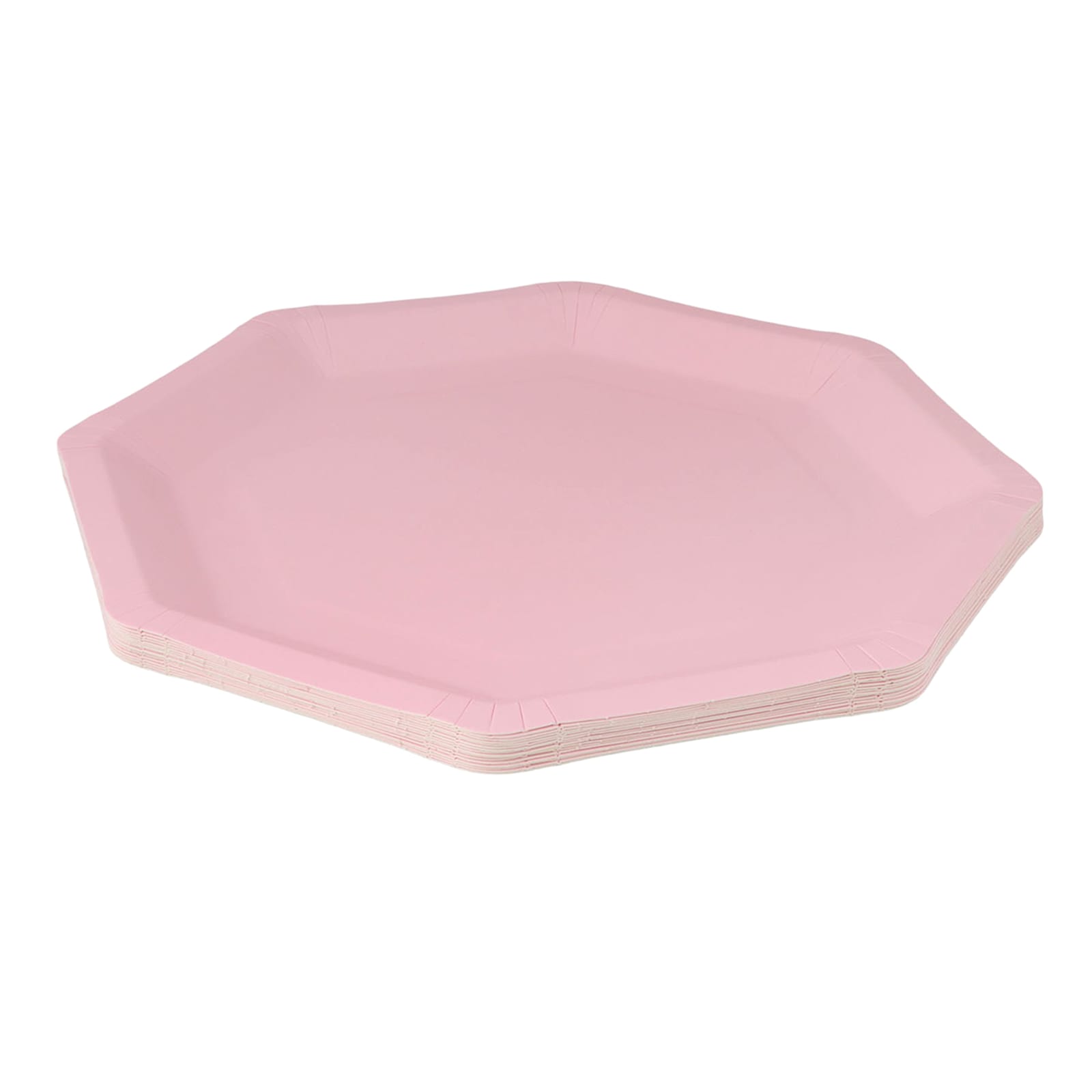 16-Count Pink Octagonal Paper Plates
