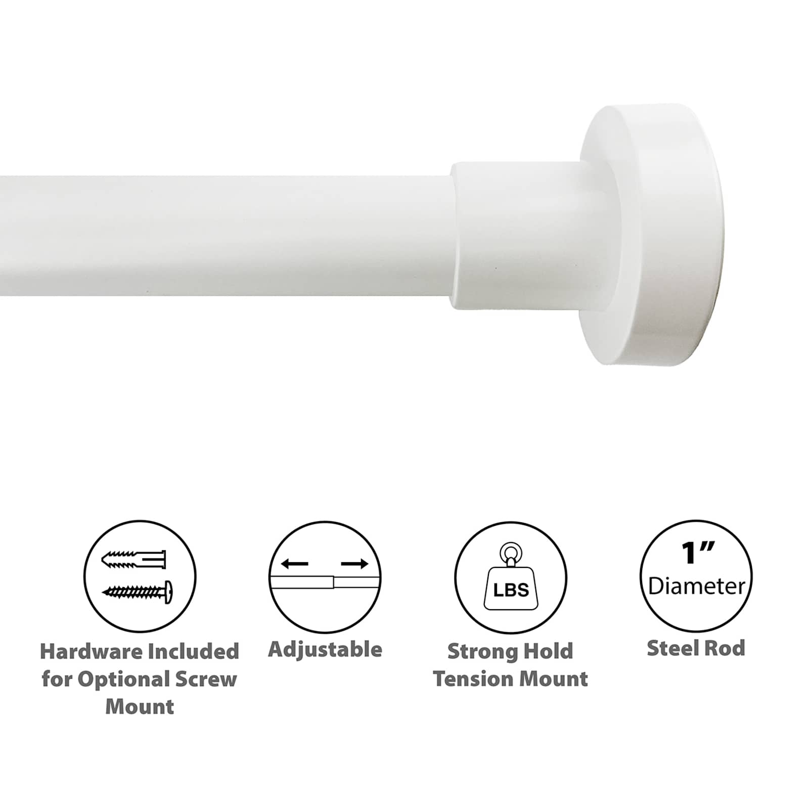 White Tension Curtain Rod 35-84 | At Home