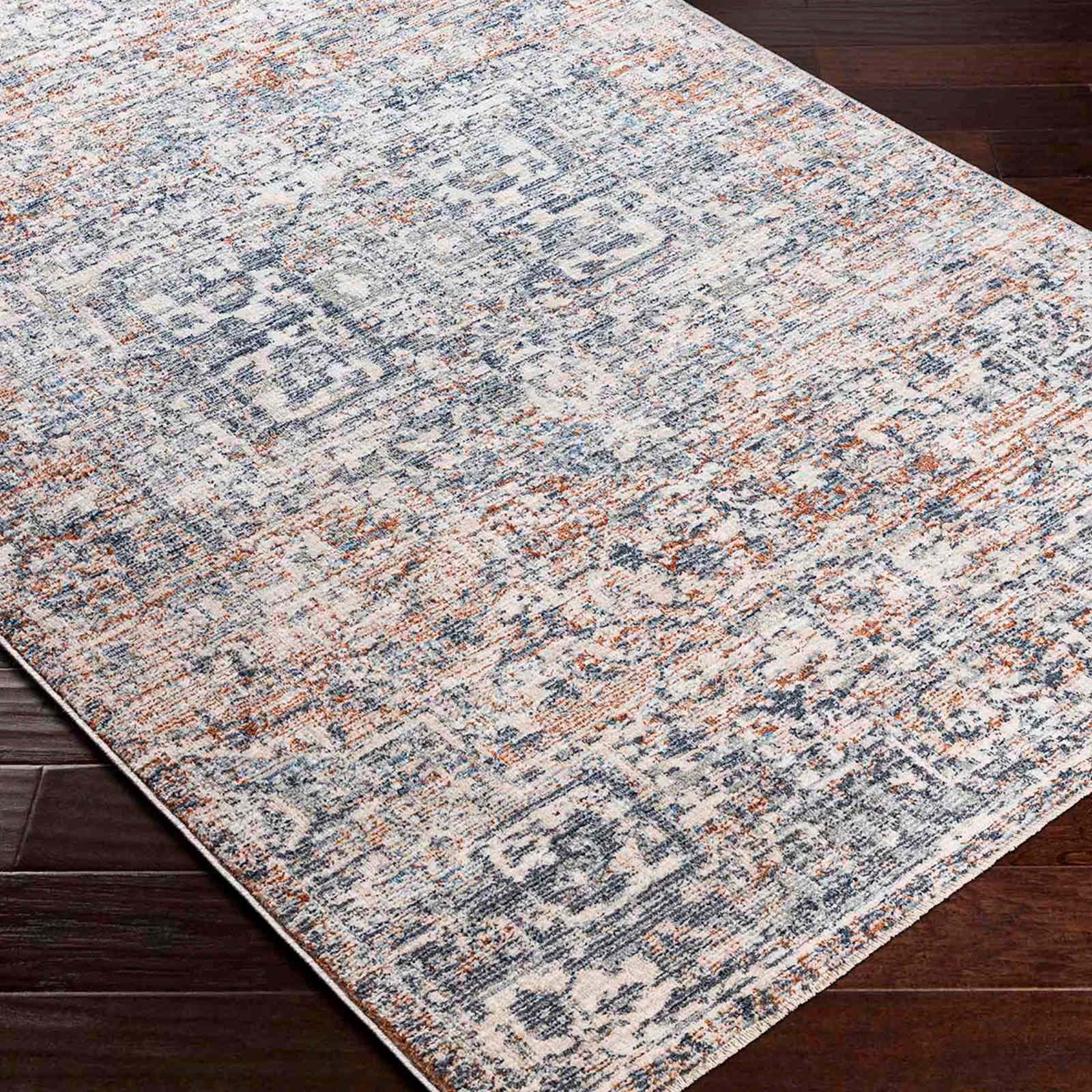 Amore Rust and Blue Medallion Area Rug 8x10 | Area Rugs | At Home