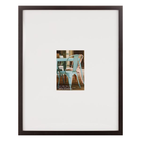 16x20 Matted to 5x7 Wall Frame Black