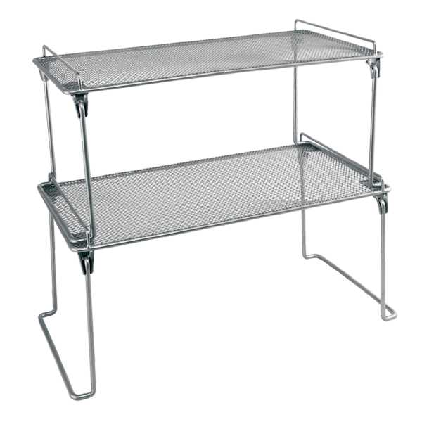 Silver Metal Stackable Storage Rack