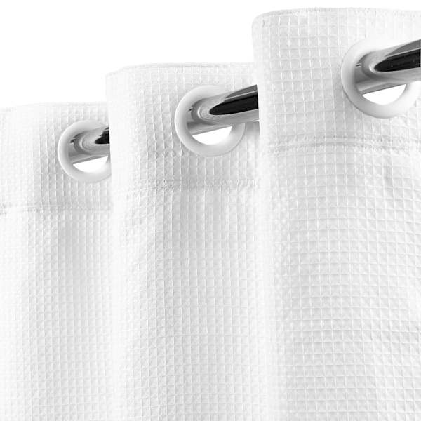 White Hookless Waffle Solid Shower Curtain 74