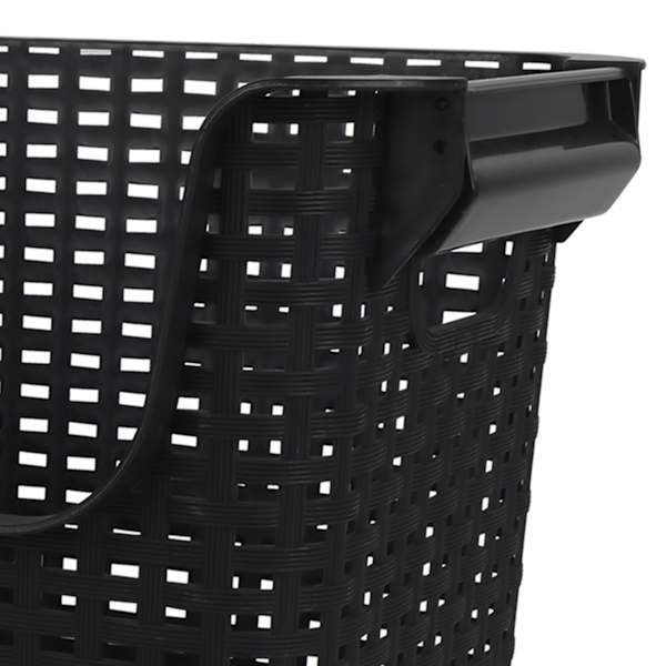 Black Crossover Weave Stackable Storage Basket | At Home