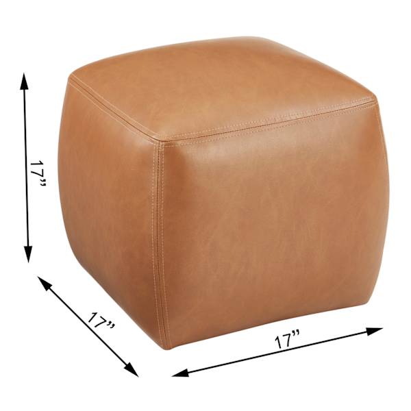 Cognac faux leather ottoman store