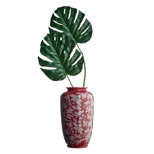 Providence Red Patterned Vase, 13"