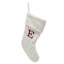 White Knit Monogram E Stocking, 19"