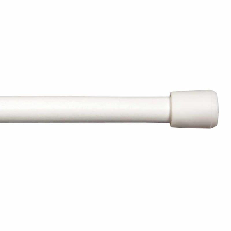 7/16" White Spring Curtain Rod, 18-28"
