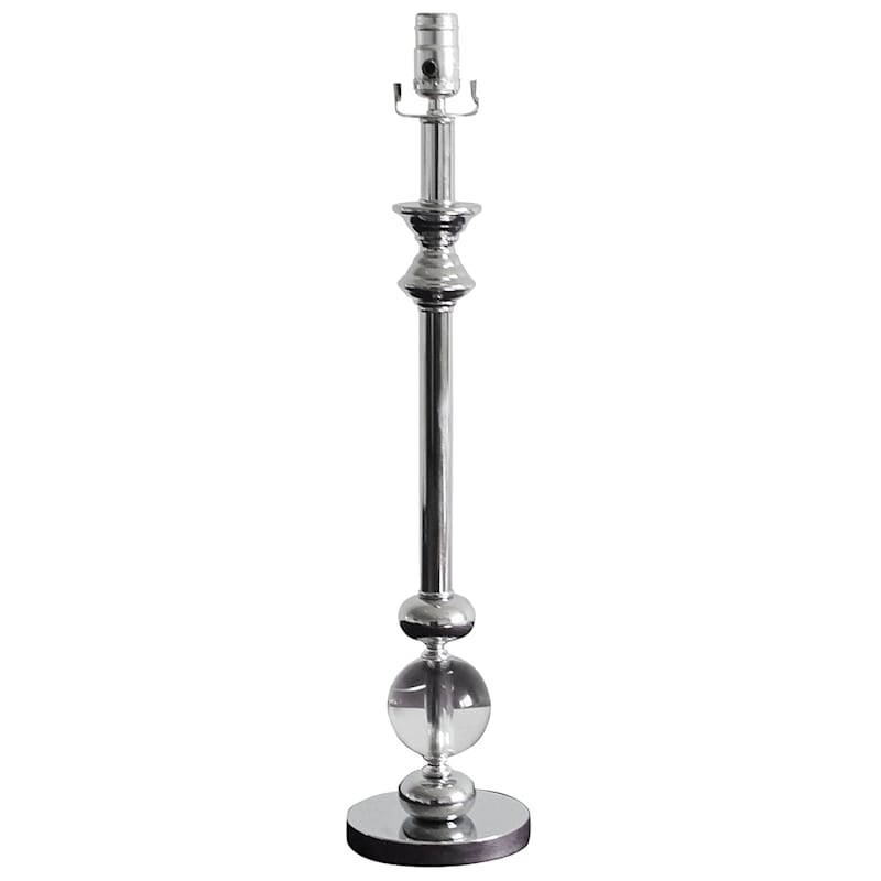 Grey Metal Buffet Large Table Lamp Base, 28"