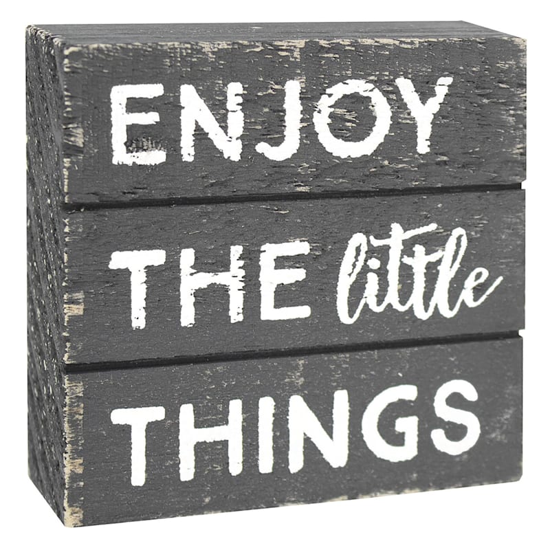 Enjoy the Little Things Wooden Block Sign, 3"