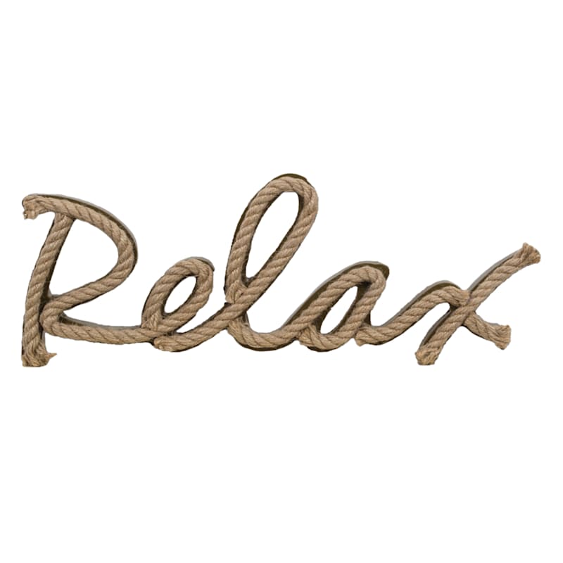 Relax Typography Wooden Wall Sign, 14x6