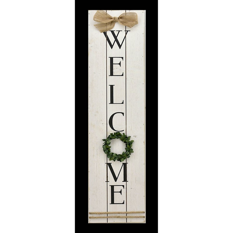 Welcome Wooden Plank Sign with 3D Accents Wall Sign, 8x32