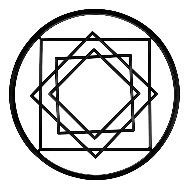 Black Medallion Wall Decor, 14"