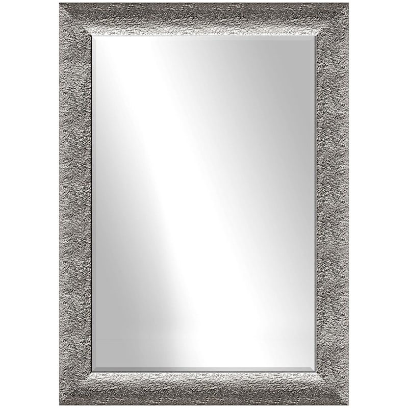 Nubia Silver Rectangle Wall Mirror, 32x44