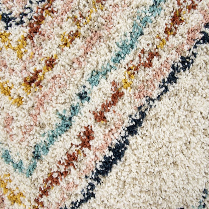 (C121) Found & Fable Sedona Multicolor Diamond Design Shag Area Rug, 5x7