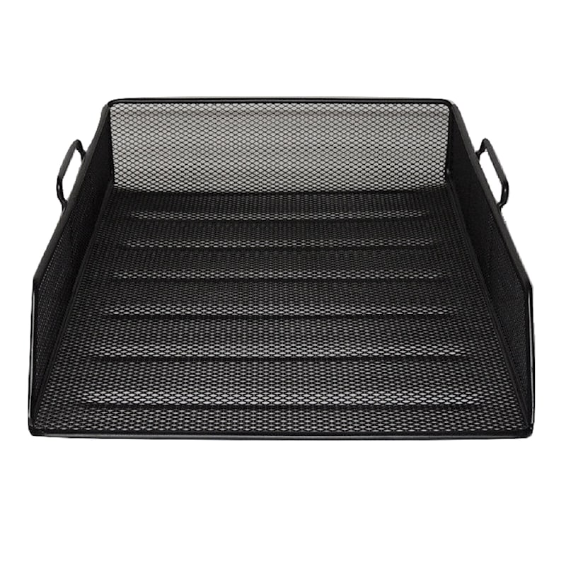Black Metal Mesh File Tray