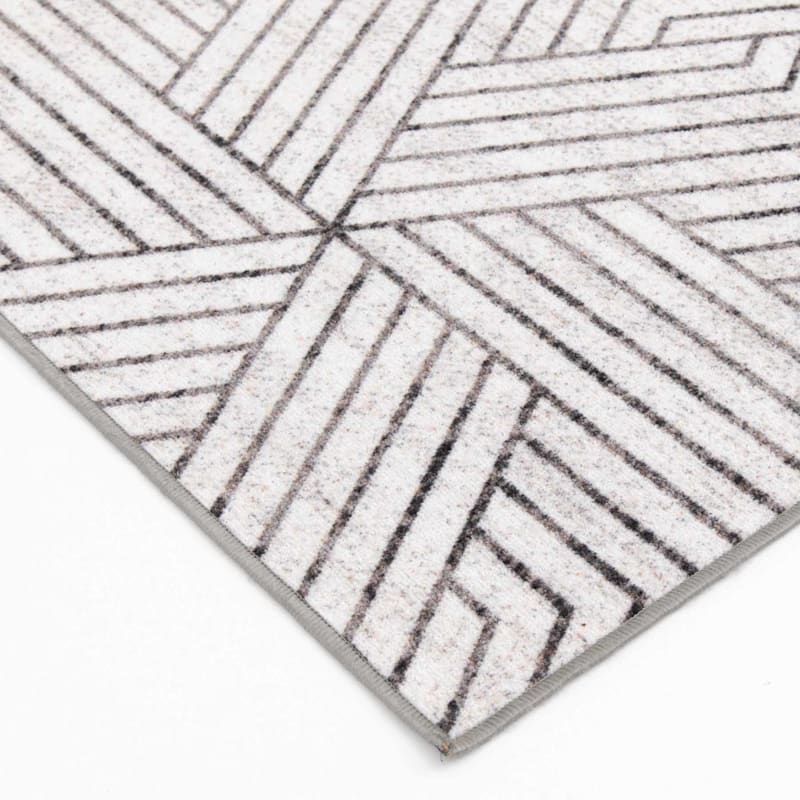 (D584) Venus Grey Geometric Area Rug, 5x7