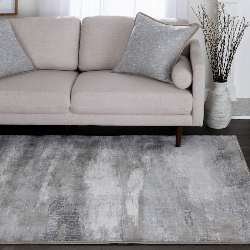 (A479) Camden Canbera Neutral Abstract Area Rug, 8x10