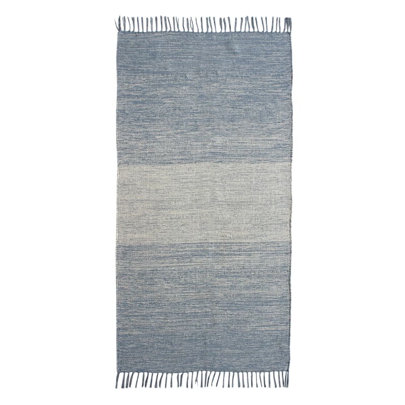 Blue Ombre Fringe Runner 2x5 | At Home