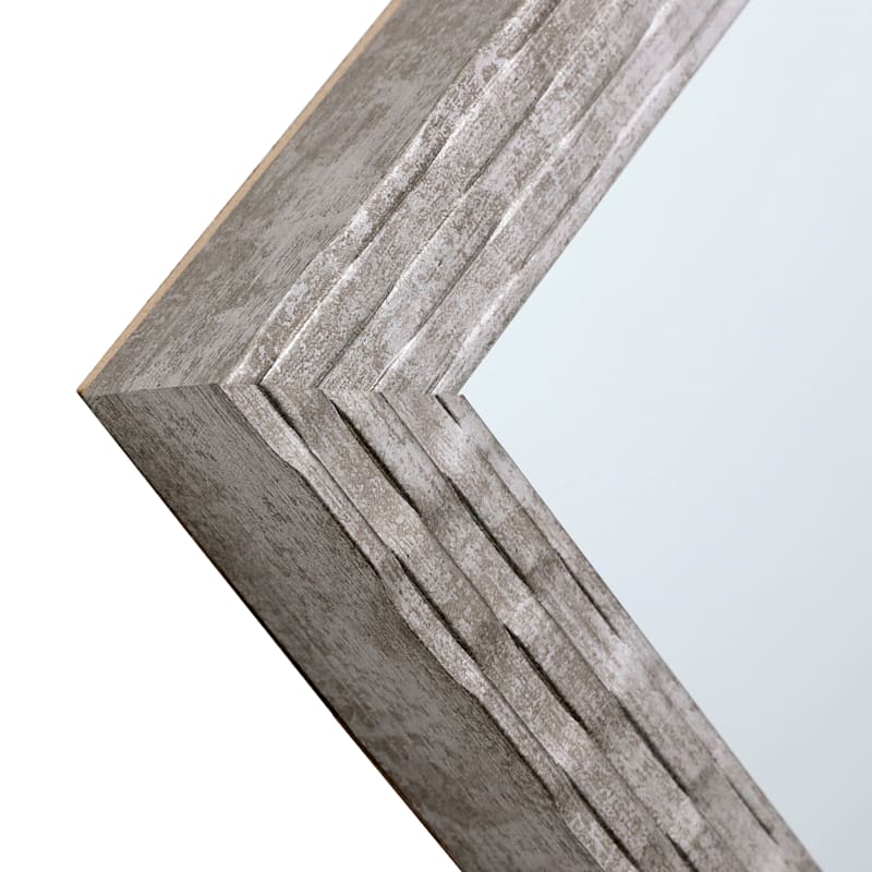 Metallic Woven Textured Framed Rectangle Wall Mirror, 22x28