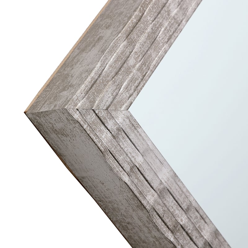 Metallic Woven Textured Framed Rectangle Wall Mirror, 24x36