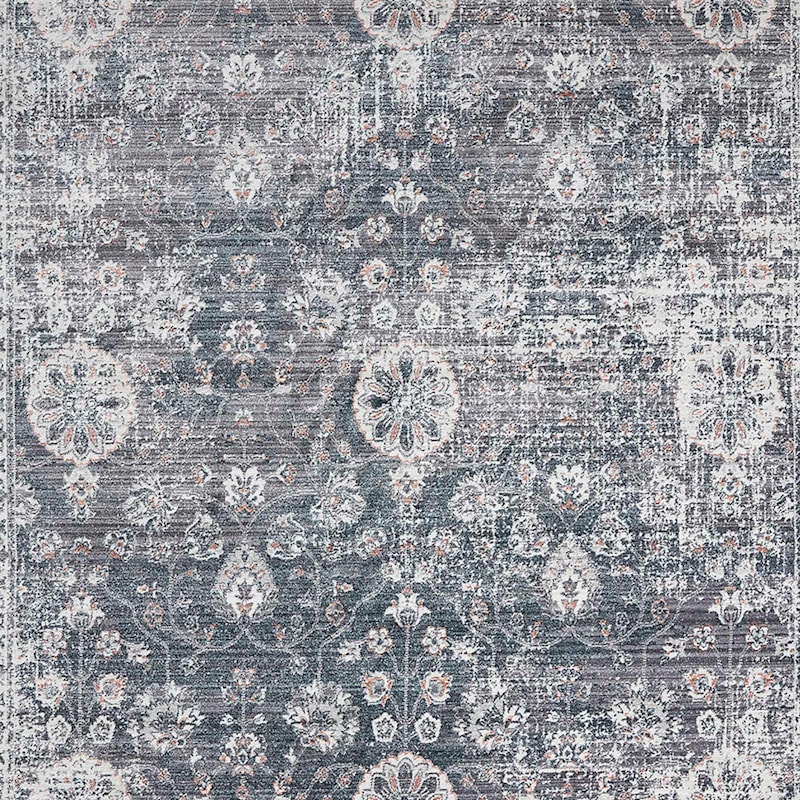 (B807) Honeybloom Cypress Grey Medallion Area Rug, 5x8