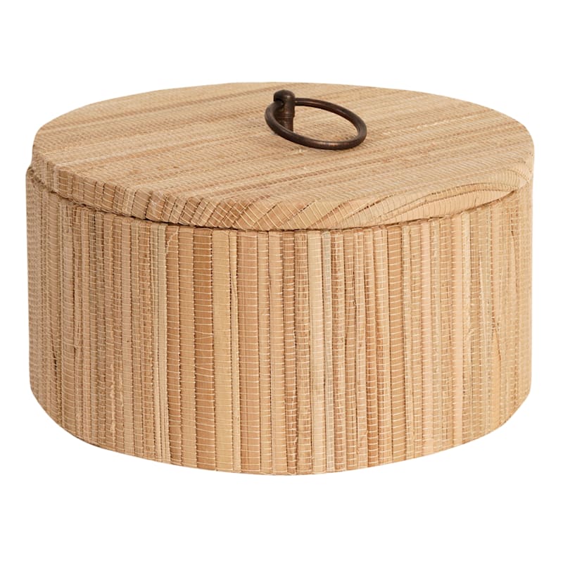 Honeybloom Round Brown Woven Box