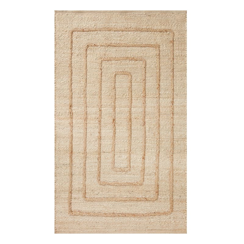 (B852) Tracey Boyd Arlo Natural Jute Accent Rug, 3x5