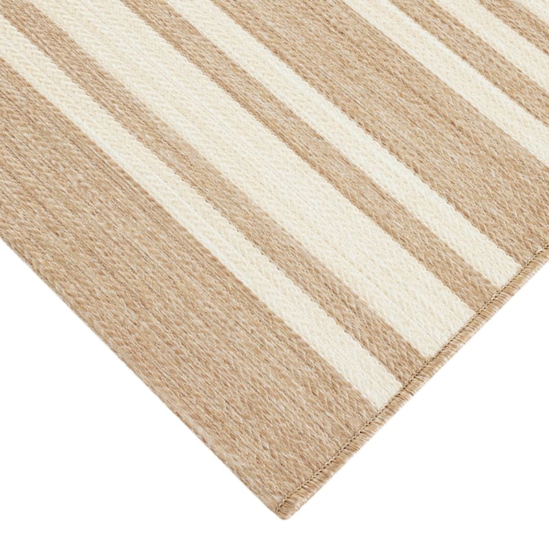 Honeybloom Lester Natural Striped Outdoor Area Rug, 8X10 | At Home