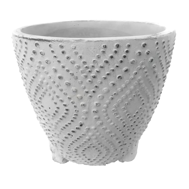 Found & Fable Indoor Grey Footed Cement Pot, Medium | At Home