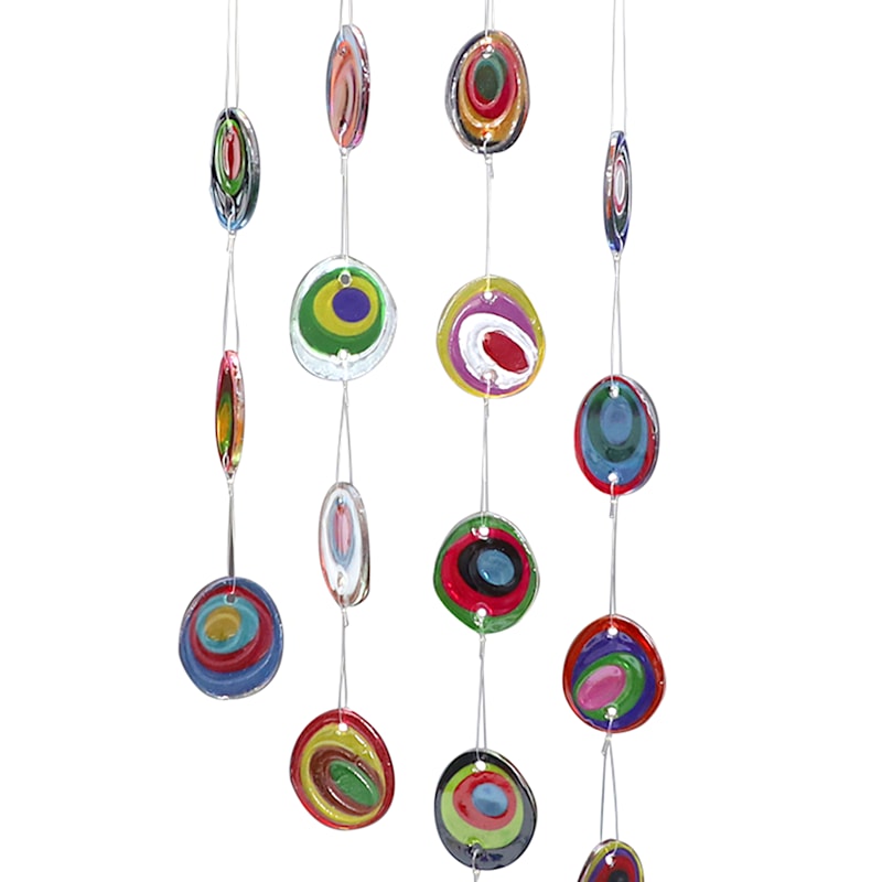 Multi-Round Glass Wind Chime, 26" | At Home