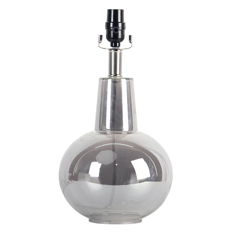 Laila Ali Grey Glass Round Accent Lamp Base, 16"