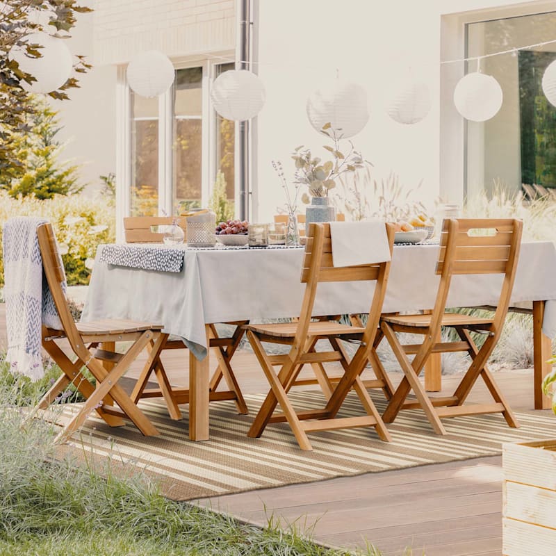 Lester Natural Striped Outdoor Area Rug 5x7 | At Home