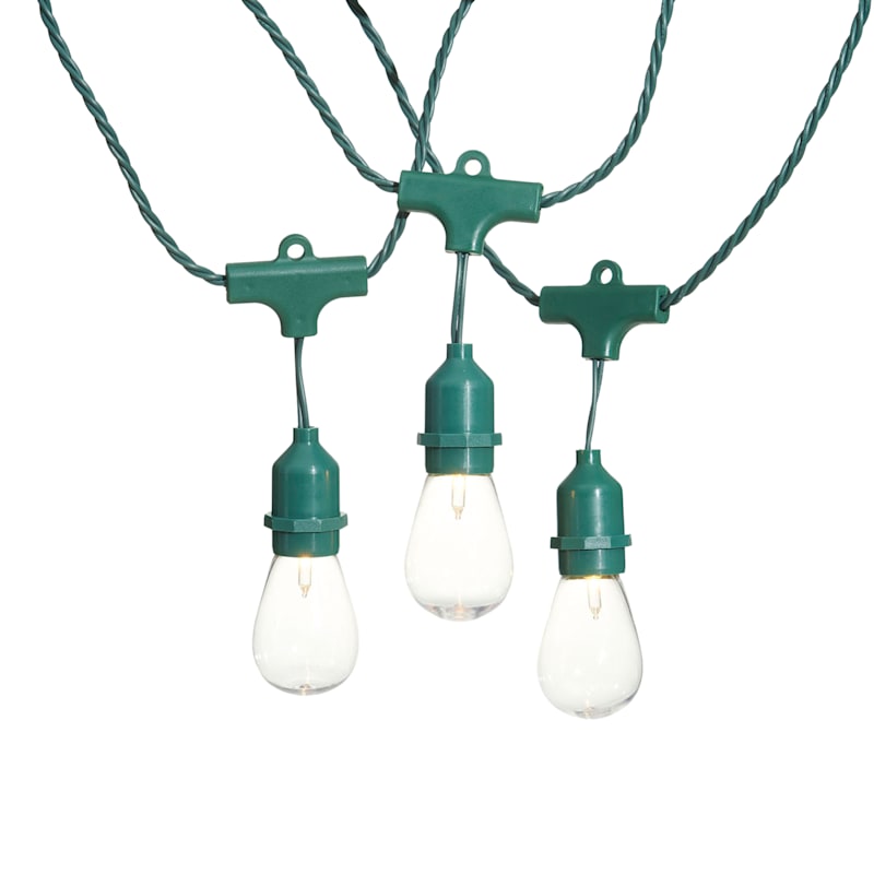 30-Count UL D40 Commercial Style Edison Bulb, Green Wire