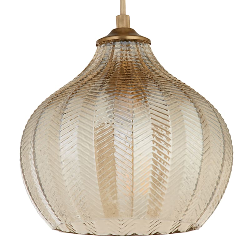 Found & Fable Chevron Glass Pendant Light, 9"