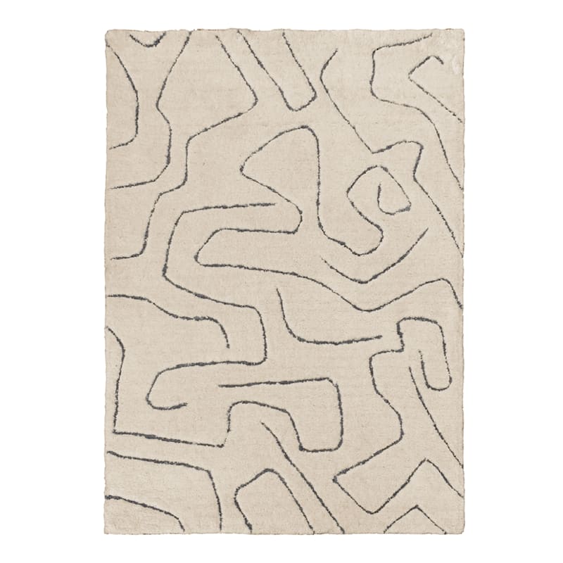 Crosby St. Ivory Geometric Shag Area Rug 5x7 | Home Decor | At Home