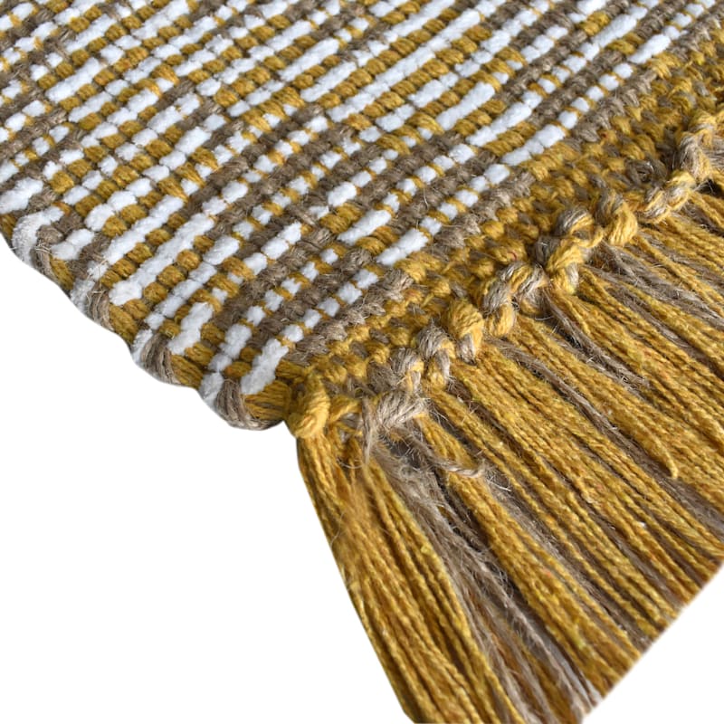 Honeybloom Yellow Jute and Chenille Accent Rug 27x45 | At Home
