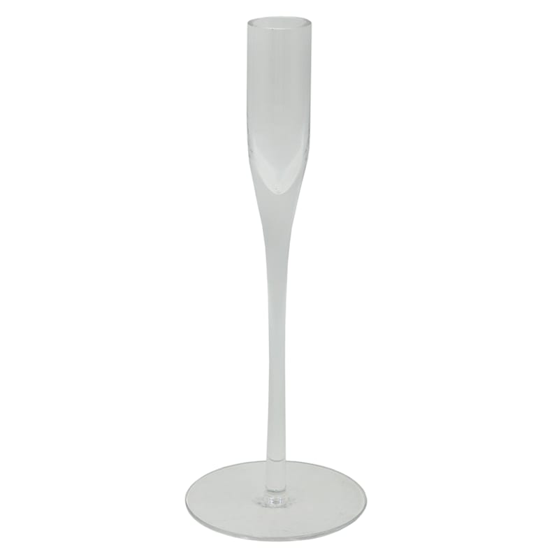 Clear Glass Taper Candle Holder, 9"