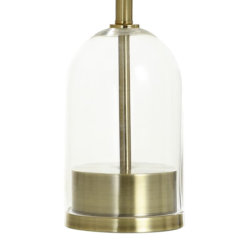 CLEAR BRASS GLASS LAMP 20IN | At Home
