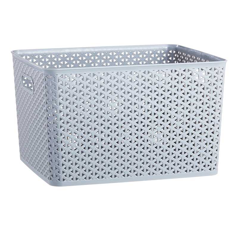 Dark Grey Y-Weave Storage Basket, Medium