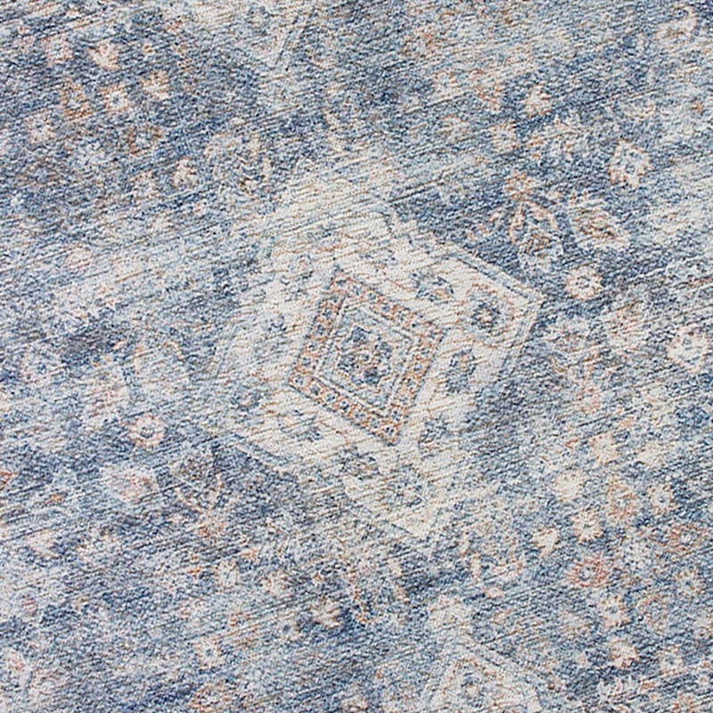 (B822) Whittington Blue Floral Medallion Accent Rug, 3x5