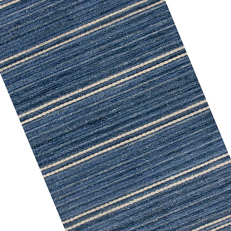 Ty Pennington Terrace Indigo Striped Flatweave Runner 2x7 | At Home