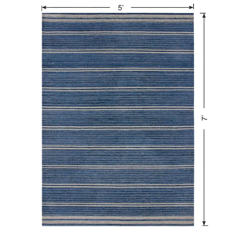 Ty Pennington Terrace Indigo Striped Flatweave Area Rug 5x7 | At Home