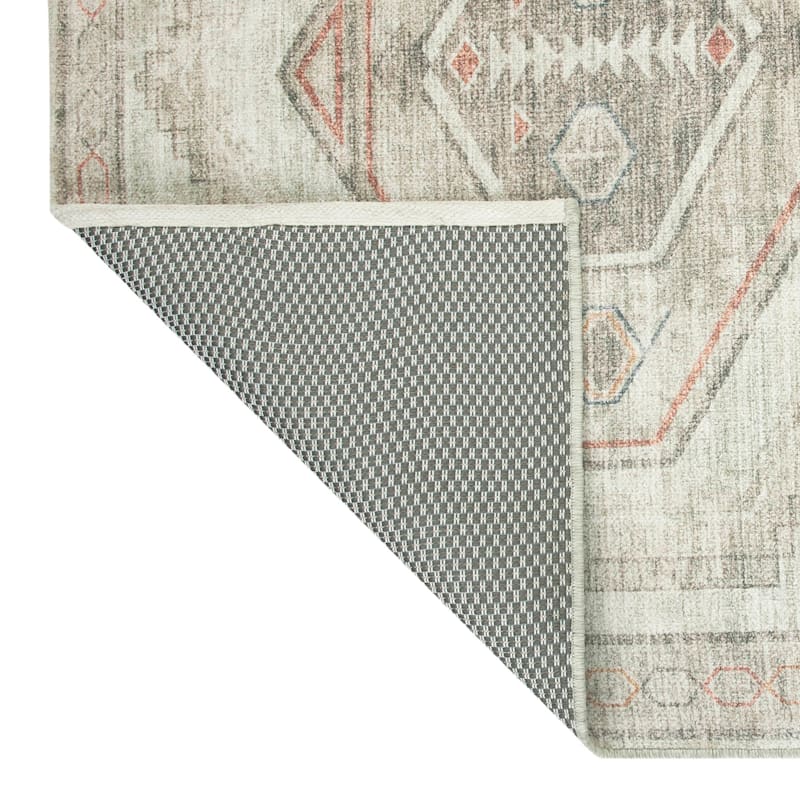 Pink Multicolor Tribal Washable Area Rug 5x7 | Washable Rugs | At Home