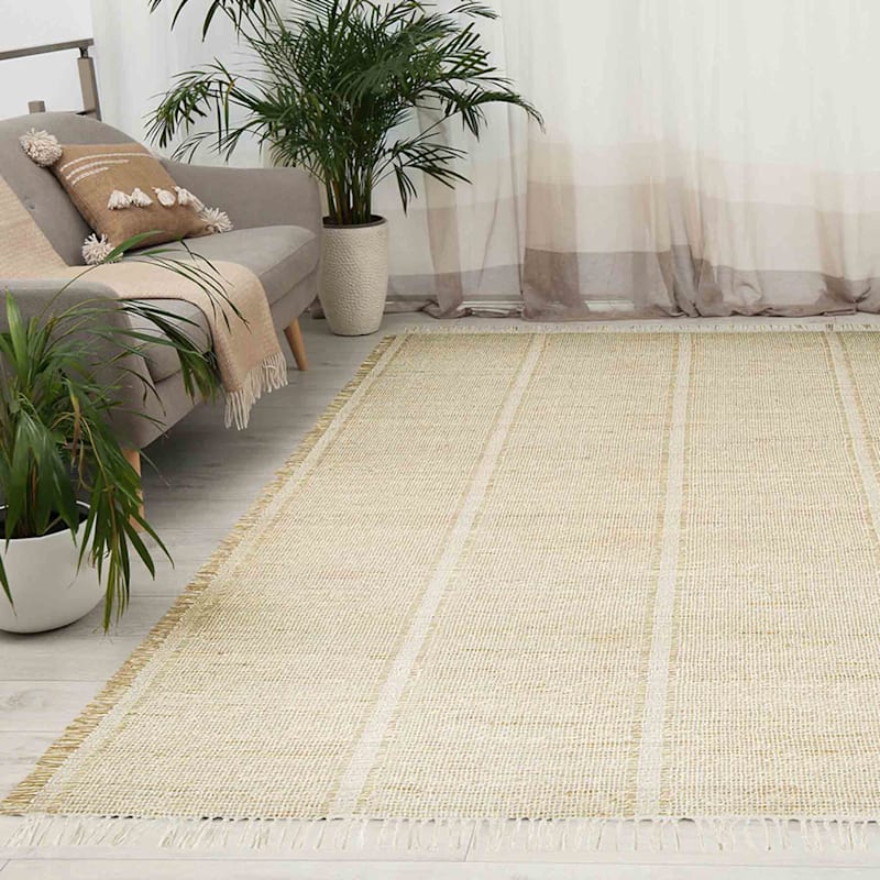 Honeybloom Mason Natural Fringe Area Rug 5x7 | Fringe Rugs | At Home