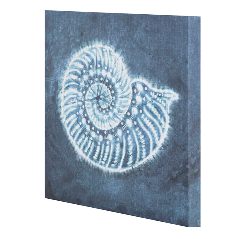 Ty Pennington Navy Blue Seashell Canvas Wall Art, 14"