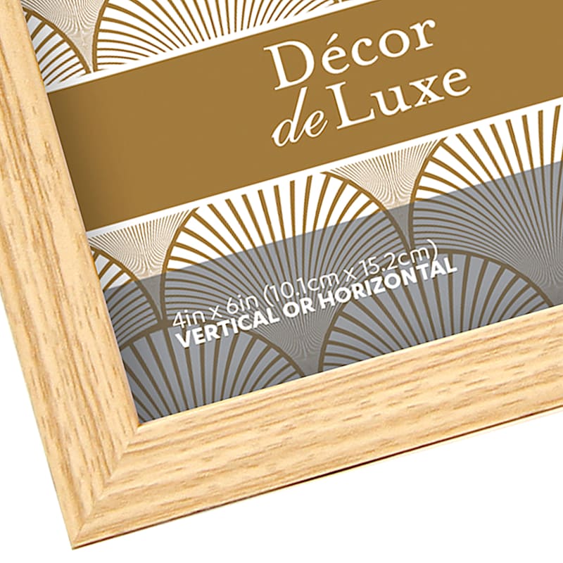 Natural White Oak Double Hinged Wooden Tabletop Picture Frame, 4x6