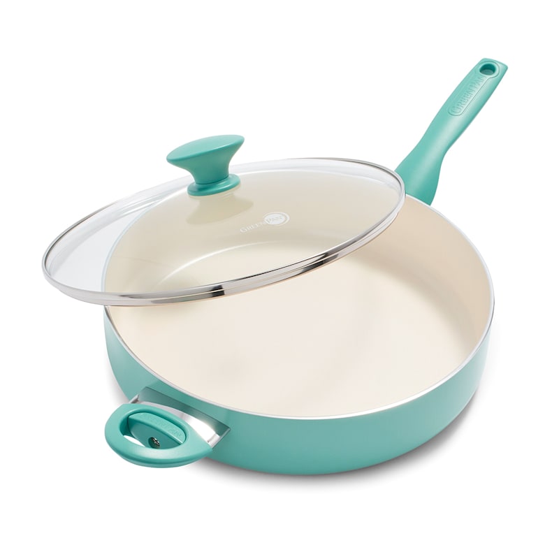 GreenPan Rio Turquoise Covered Frying Pan, 5qt