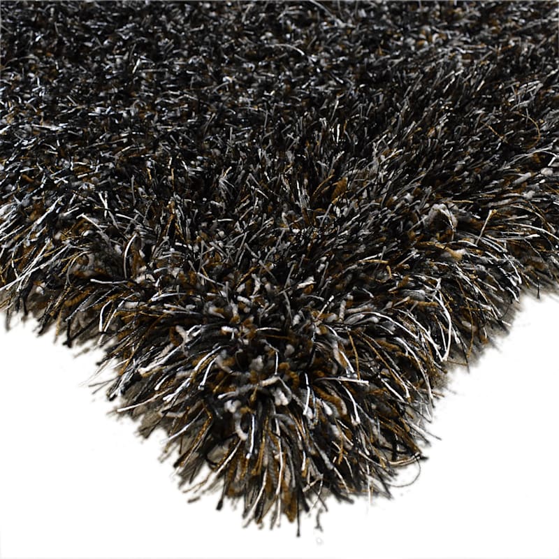 C198 Eve Silver and Black Shag Area Rug 4x7 | Shag Rugs | At Home