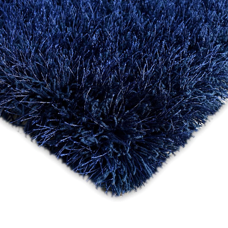(C196) Eve Blue Shag Area Rug, 6x9