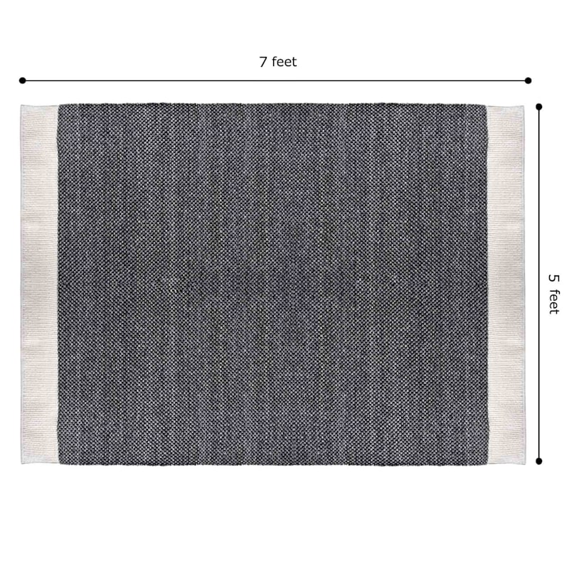 (A497) Crosby St. Grey Verve Knotted Woven Area Rug, 5x7